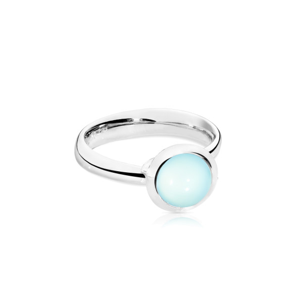 Tamara Comolli BOUTON Ring small Aqua Chalcedon